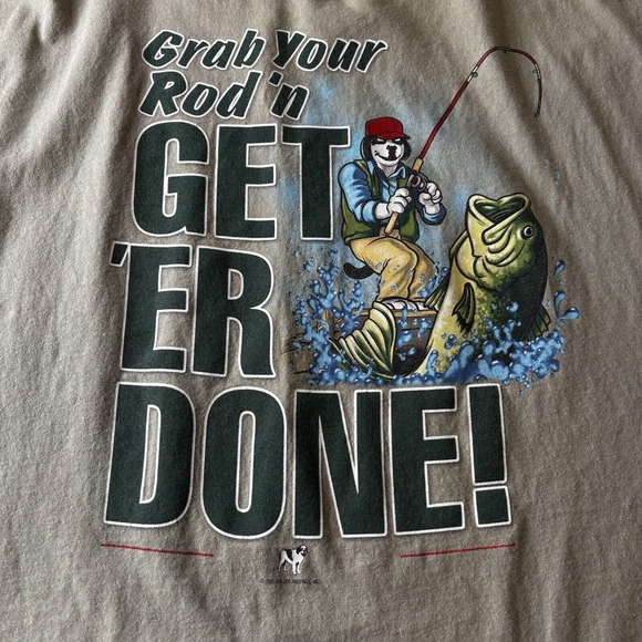Big Dogs | Shirts | Vintage Big Dog Tshirt Mens Grab Your Rod Get Er ...